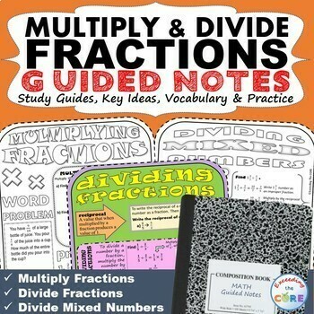 MULTIPLY AND DIVIDE FRACTIONS Doodle Math Interactive Notebooks Guided ...