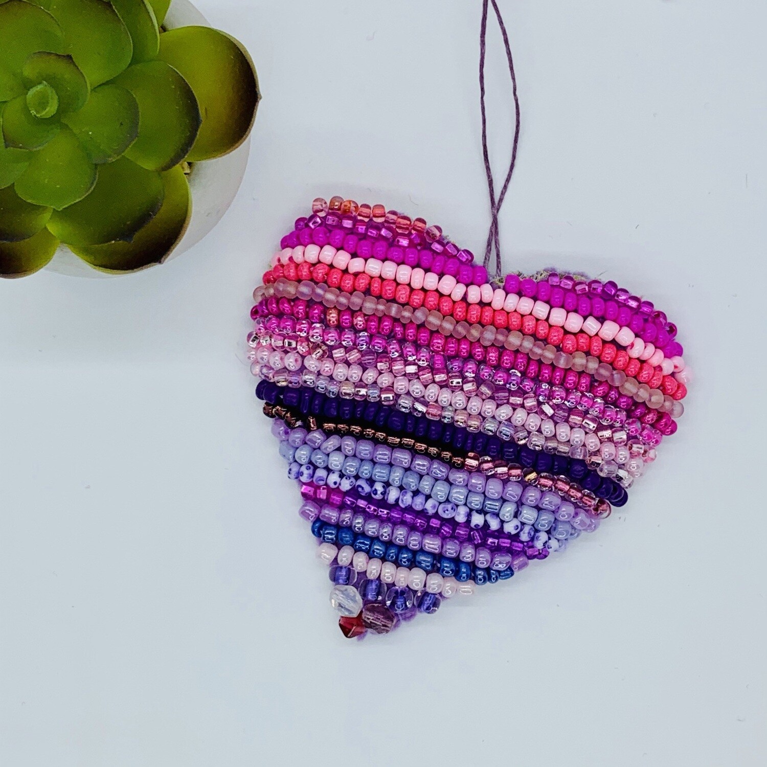 Pocket Heart Beaded Wall Hanging