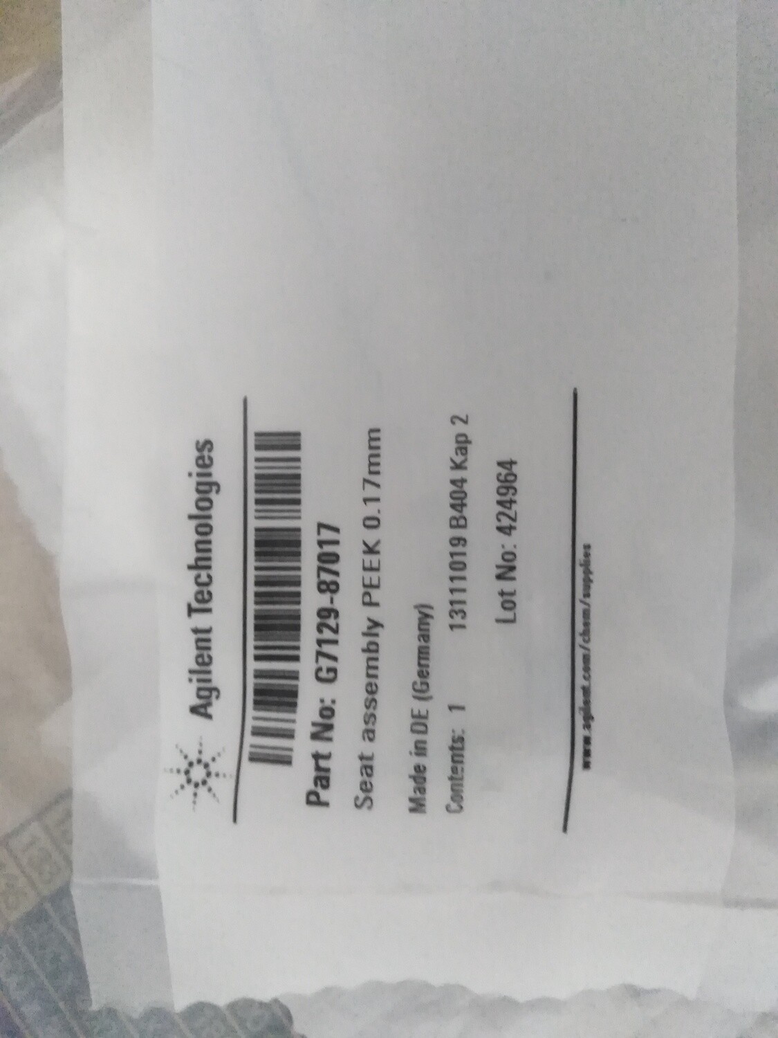 Agilent PTFE FRITS (5/PKG) "NEW"