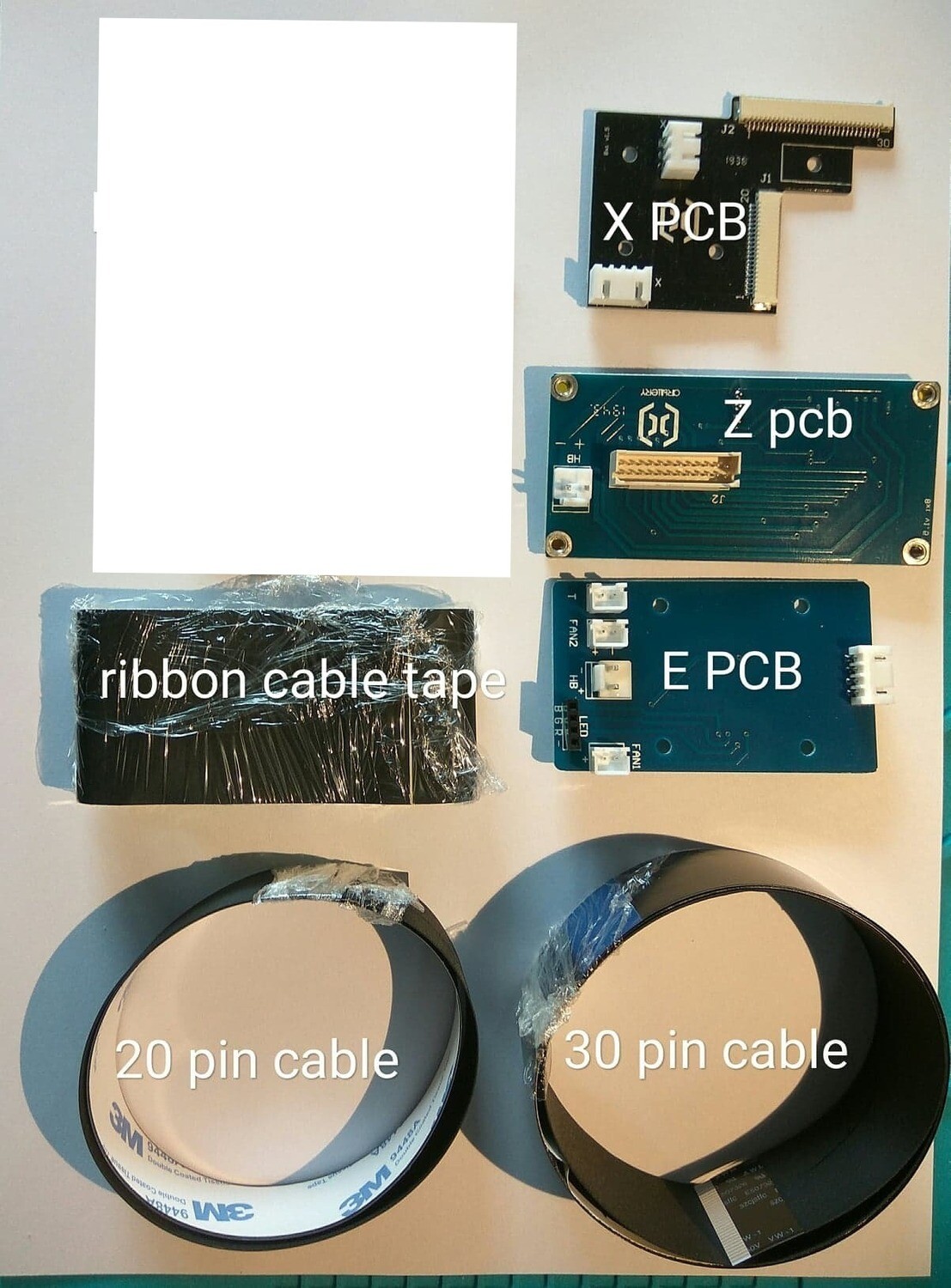 x1 Original 5 pce PCB & ribbon cable set (3pcb's & 2 ribbons)