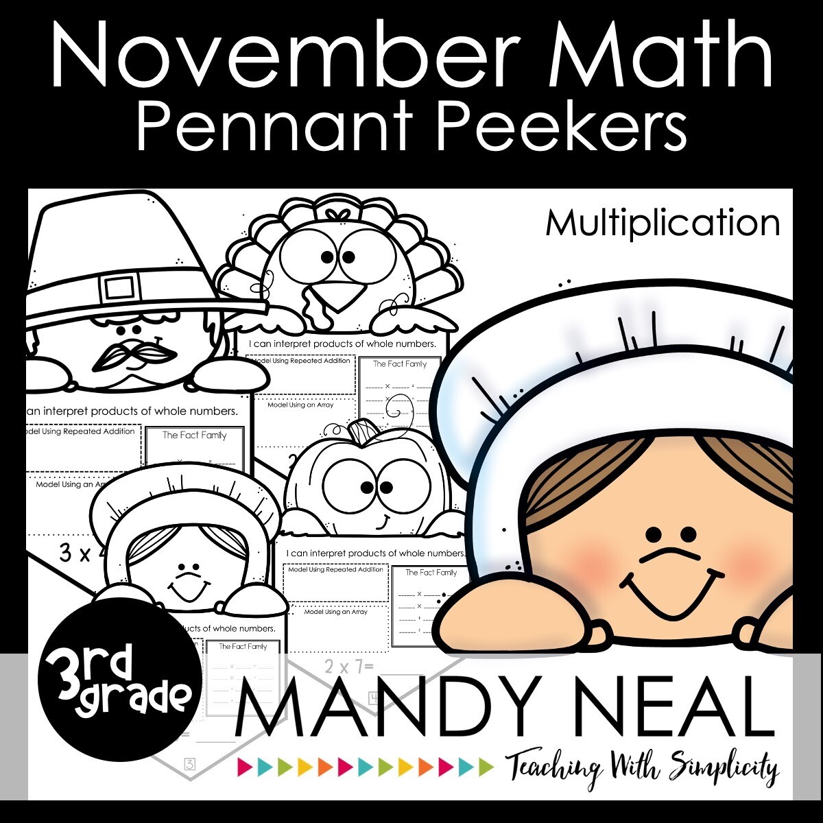 Fifth Grade Thanksgiving Craft Activity for Math | Multiplication