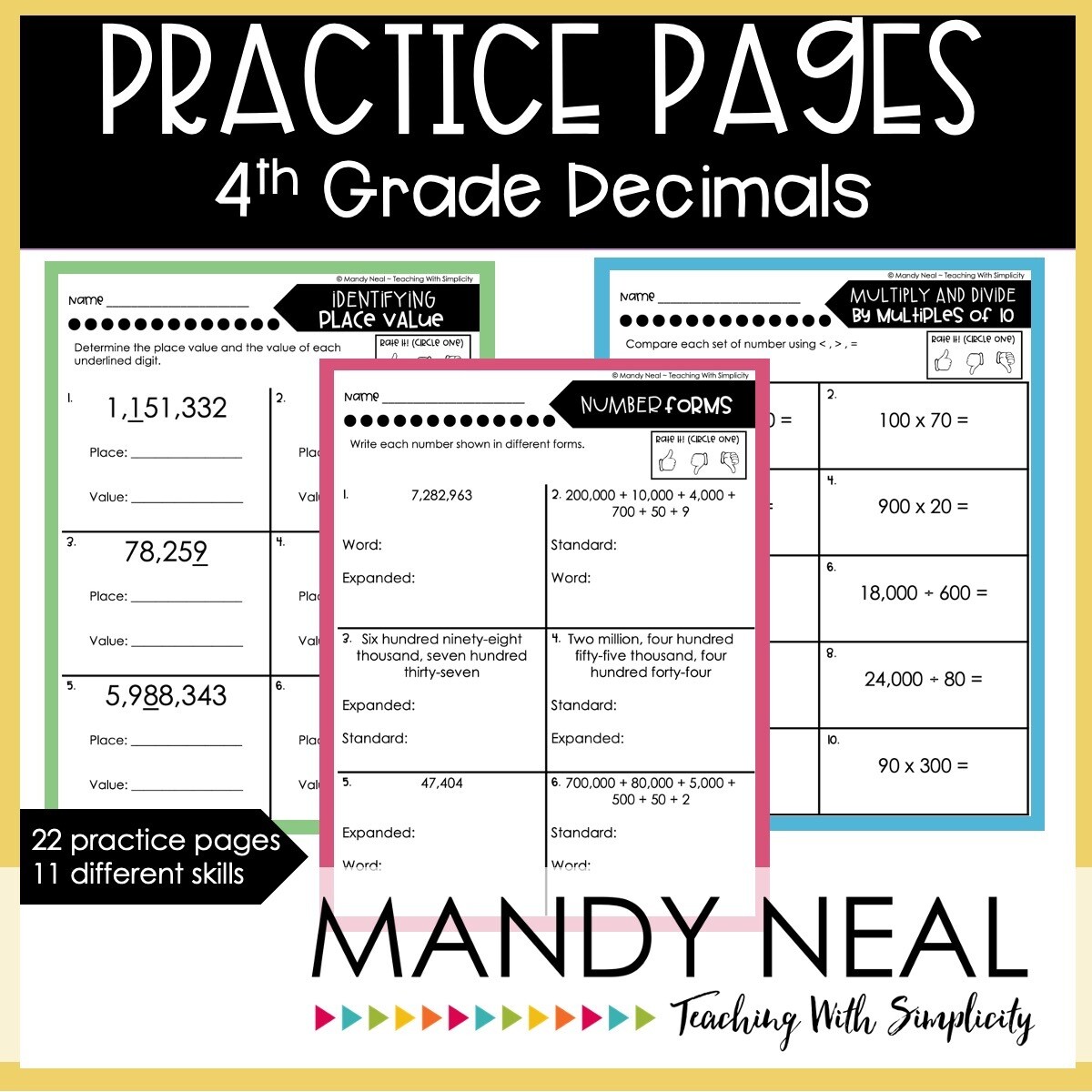 Fourth Grade Decimal Worksheets Printable Fourth Grade Decimal Worksheets Printable