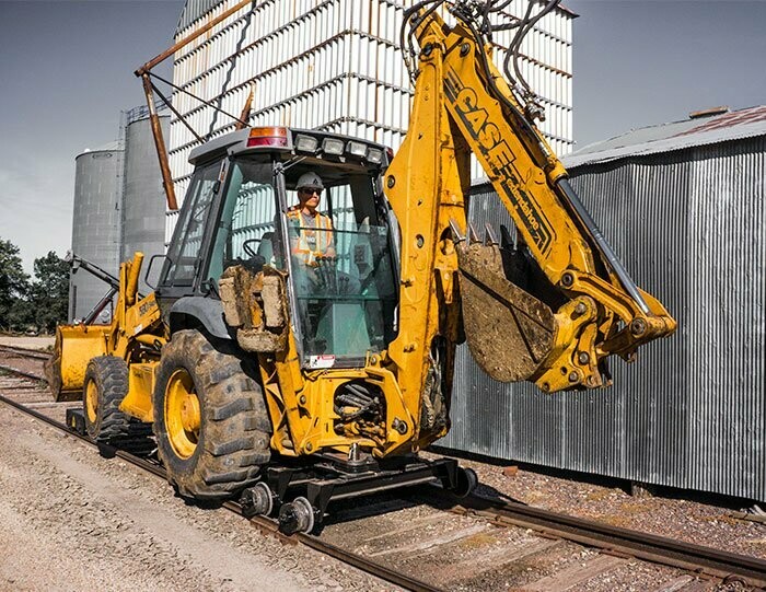 Backhoe loader Rail Rider