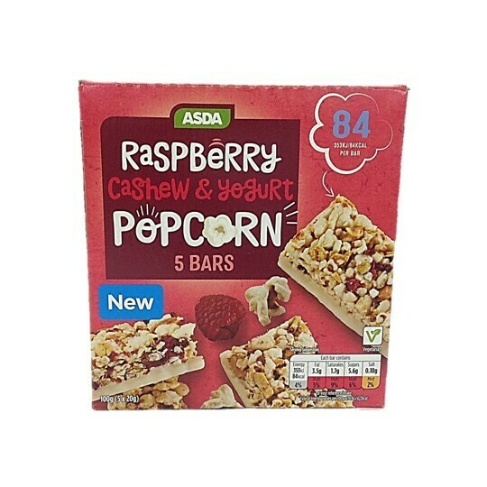 Asda 5 Raspberry, Cashew & Yoghurt Popcorn Bars