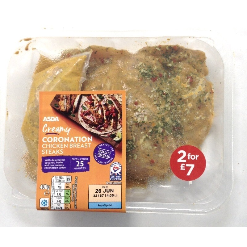 Asda Creamy Coronation Chicken Breast Steaks