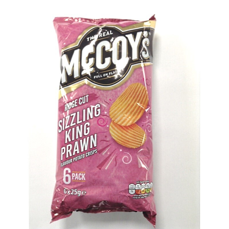 McCoy's Ridge Cut Sizzling King Prawn Flavour Potato Crisps