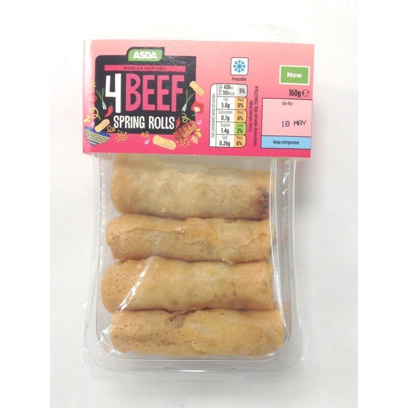 Asda Korean Inspired 4 Beef Spring Rolls