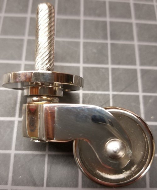 Polished Nickel STEM CASTER Plate cart trunk chest chair tea vintage ...