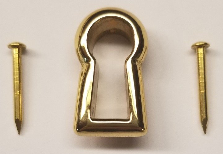 Polish Brass Keyhole Insert cover thread escutcheon antique vintage key ...