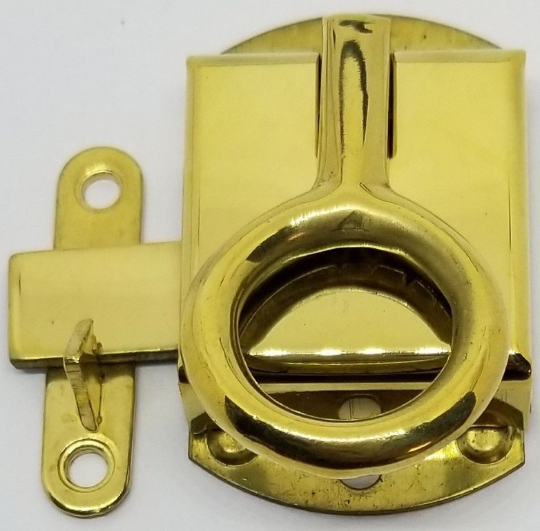 RIGHT HAND Solid BRASS Napanee Wilson Ring Cabinet Door Latch Hoosier ...