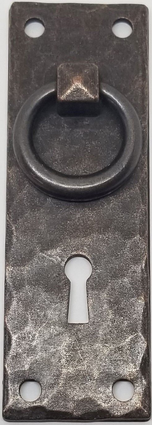 VERTICAL Hammered Forged Brass Mission Door PULL KEYHOLE Antique Copper ...