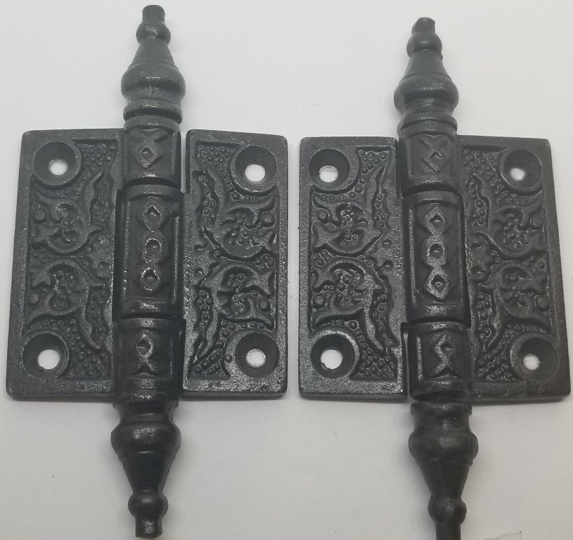 PAIR OF Victorian Style Hinges Cast Iron Antique Vintage rustic retro ...