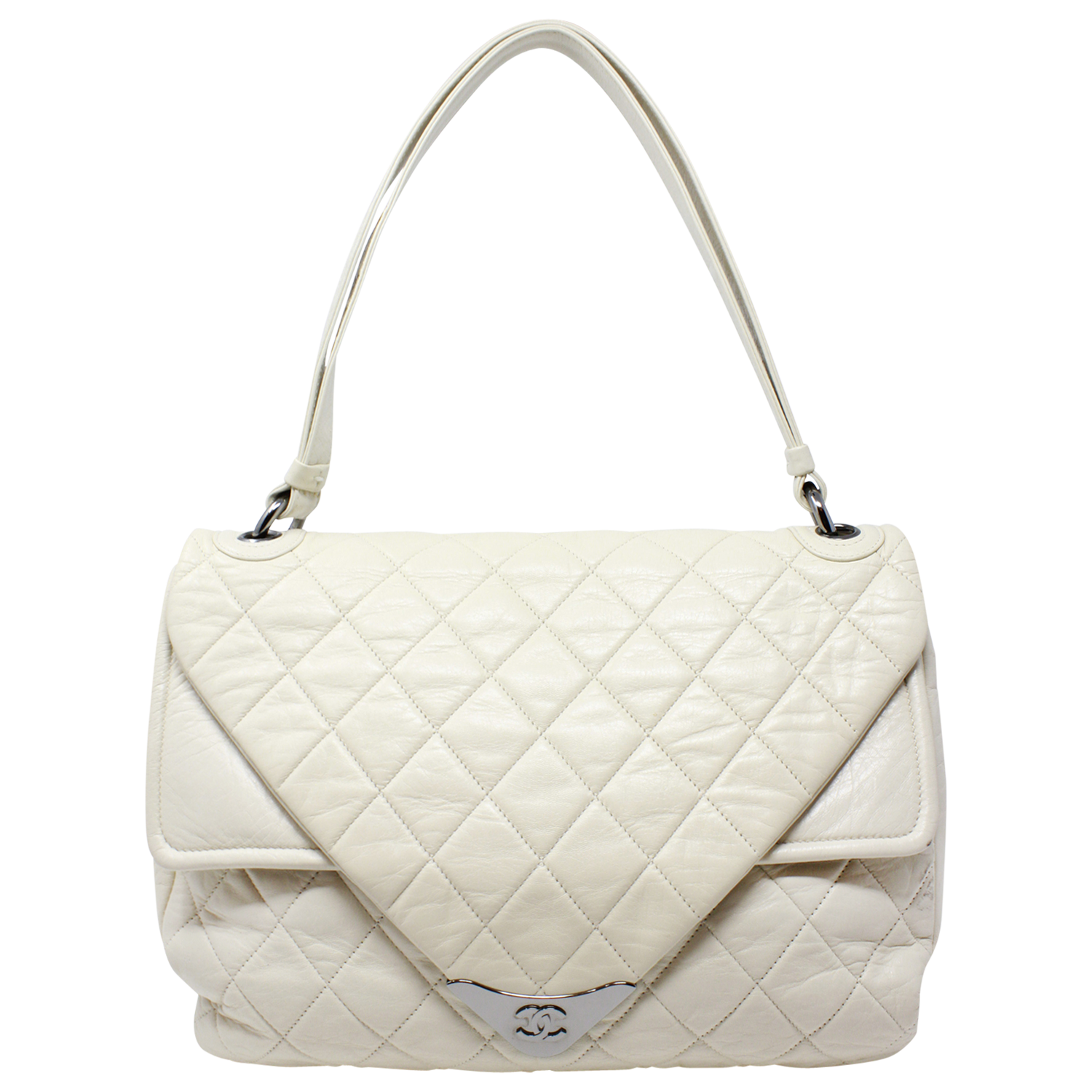 Chanel Ivory Triangle Flap Shoulder Bag - shop