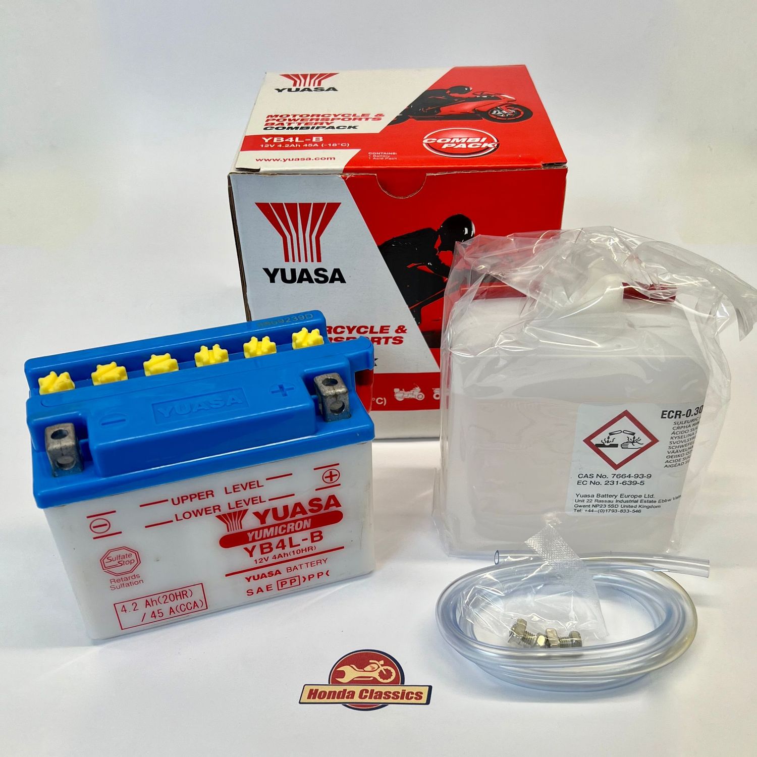 Battery, Yuasa YB4L-B with Acid Pack - BAT804Y