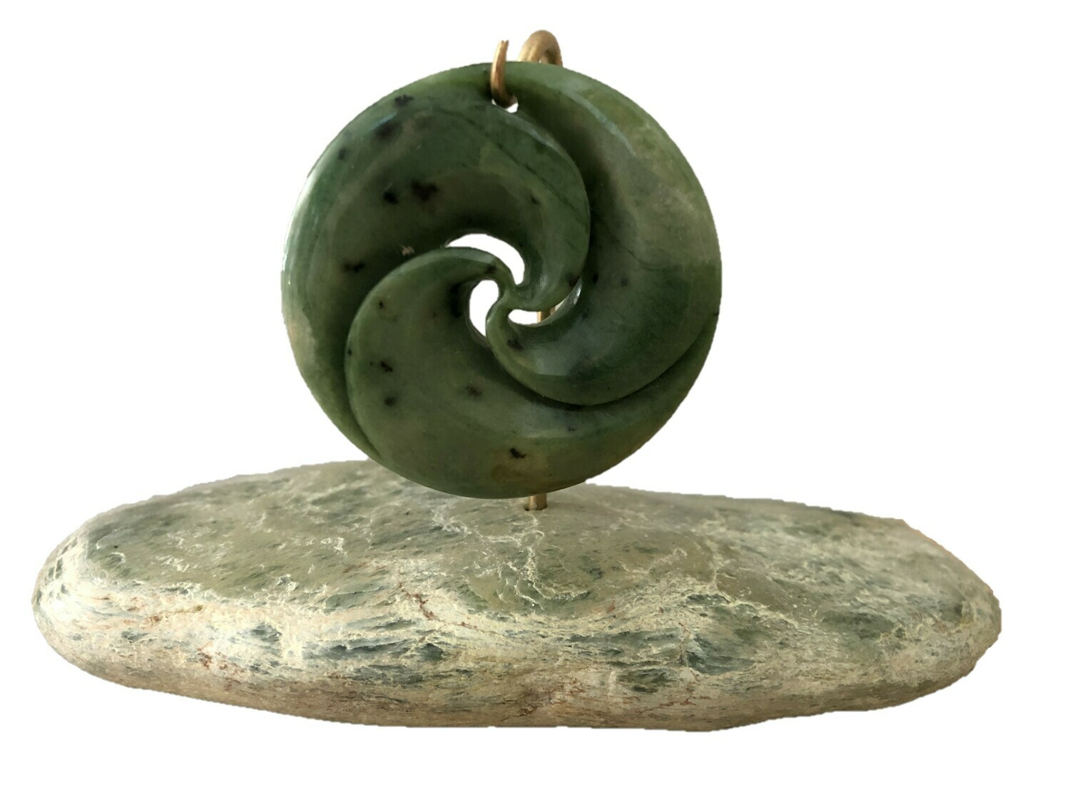 Greenstone Triple Koru Sculpture NZ Genuine Kahotea stone - Taraouta