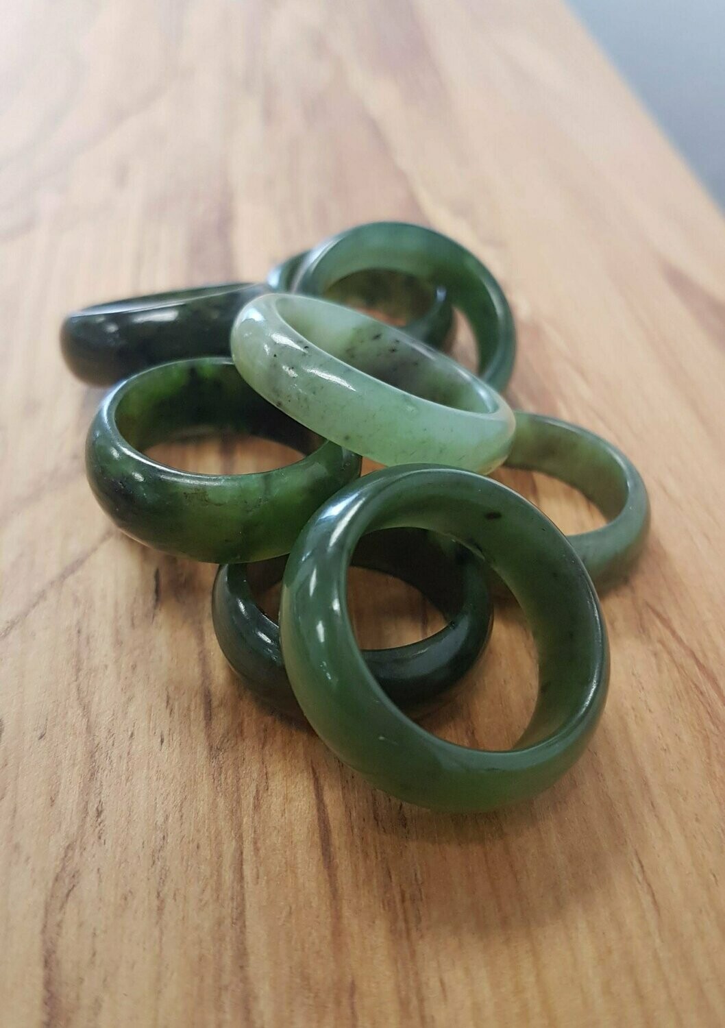 Nephrite Jade Solid Band Ring - 8mm