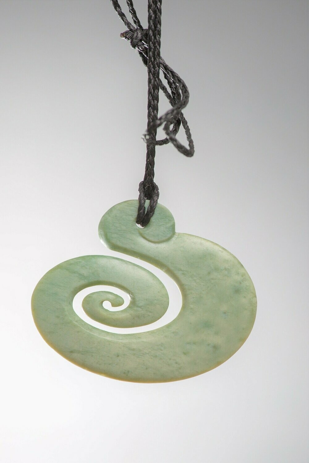 Moko Pounamu Koru NZ Genuine Inanga Greenstone - Aurere
