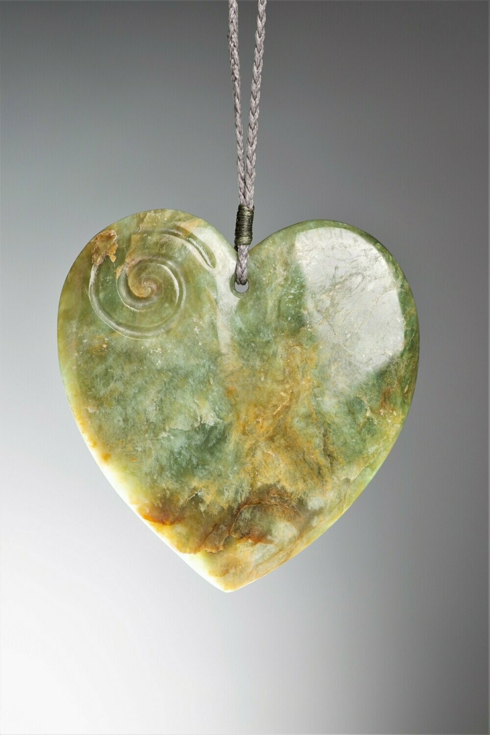 Greenstone Heart NZ Genuine Marsden Flower Jade - Oananga Bay
