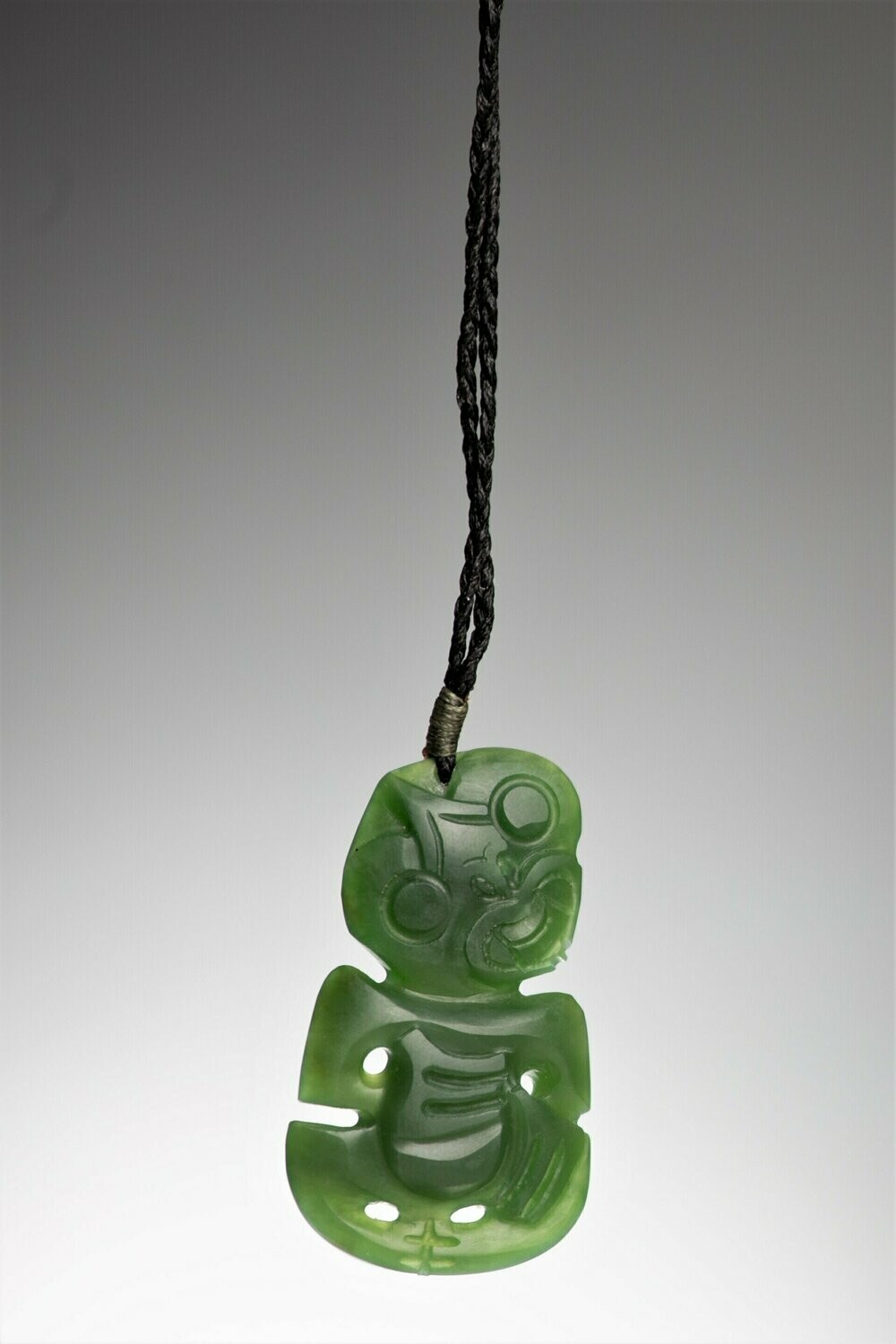 Moko Pounamu Tiki Genuine NZ Kawakawa Stone - Te Hoiere
