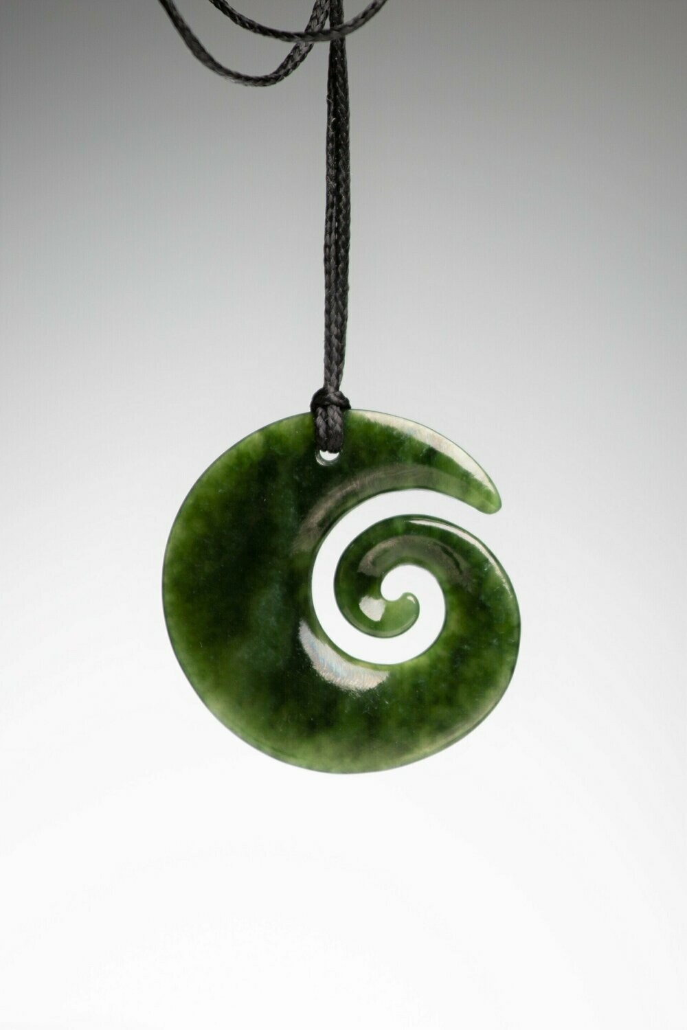 Moko Pounamu Koru NZ Genuine Kawakawa Greenstone - Peraki Bay