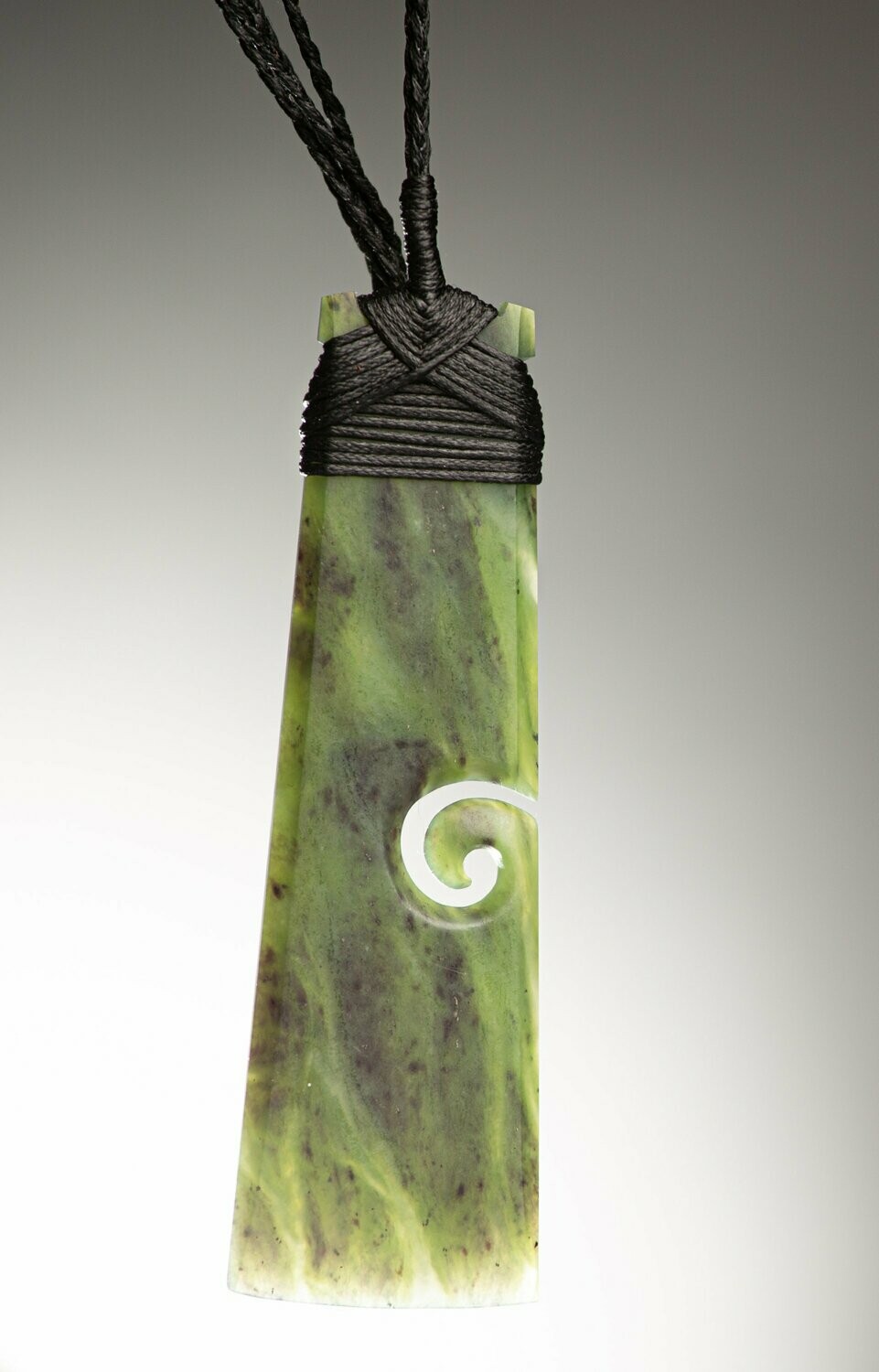 Greenstone Toki with Koru NZ Genuine Kawakawa stone - Hatuma