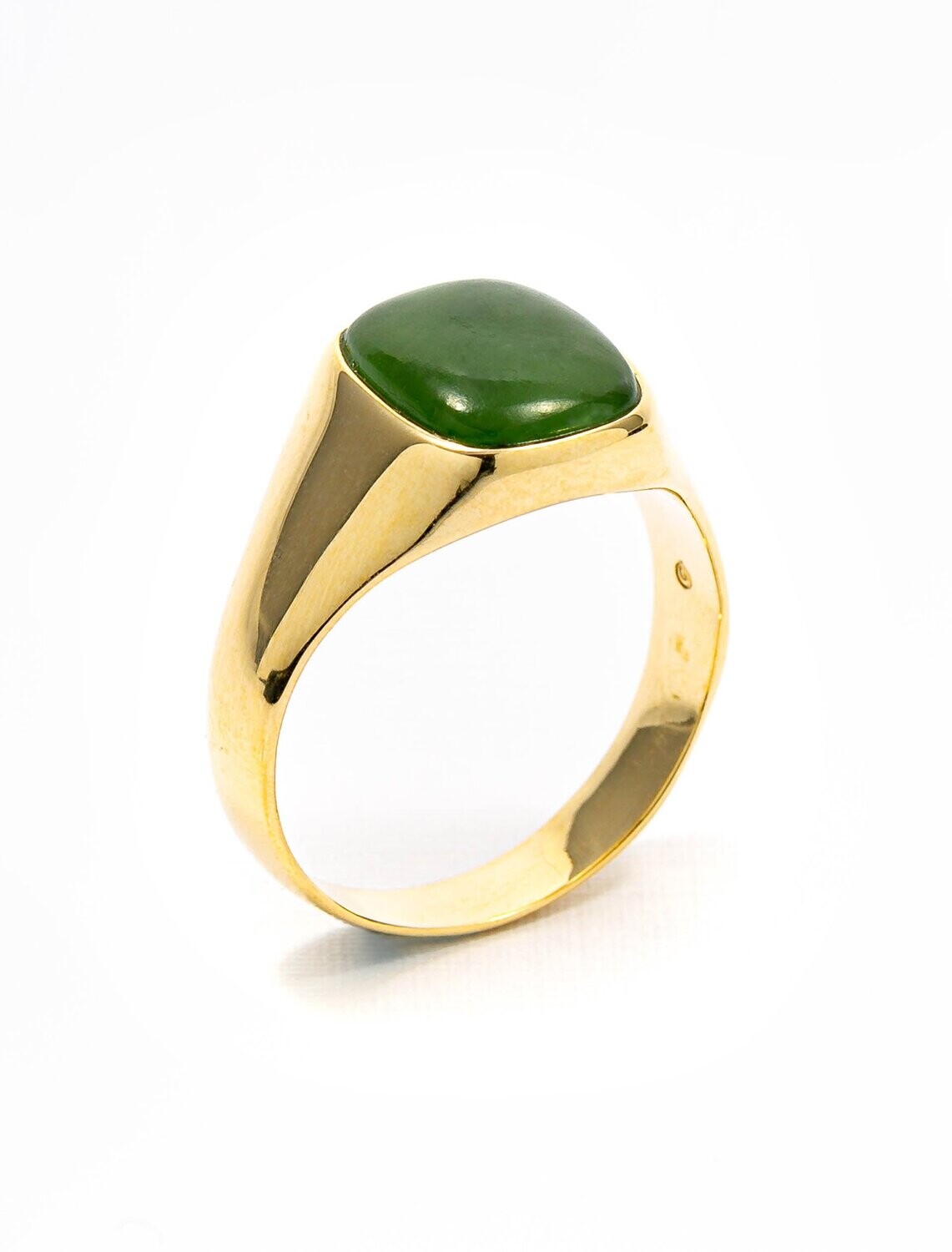 9ct Gold & Greenstone Unisex Square Ring