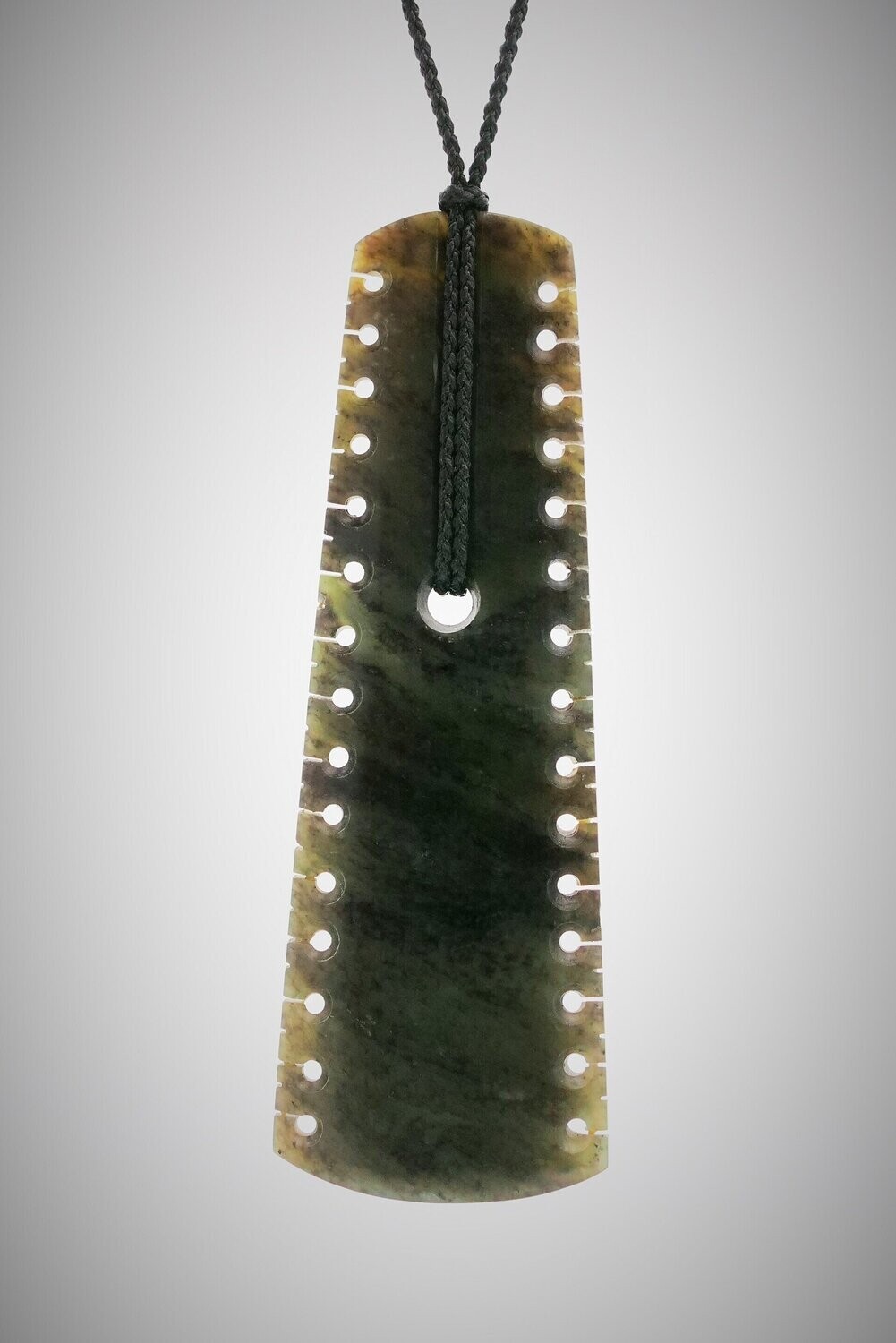 Moko Pounamu Notched Toki NZ Genuine Totoweka Greenstone - Otaraia