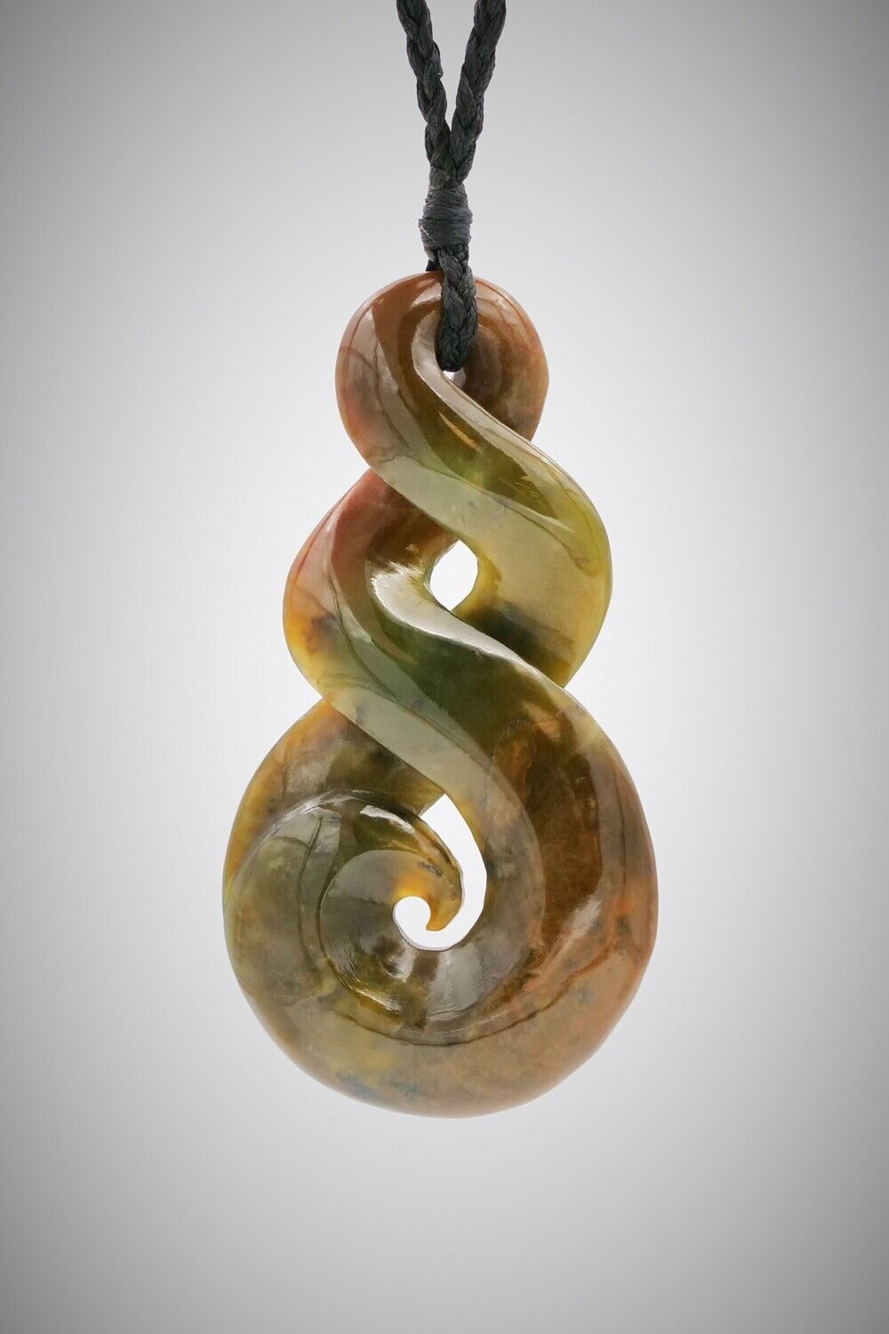 Moko Pounamu Double Twist (Pikorua) NZ Genuine Raukaraka Greenstone ...
