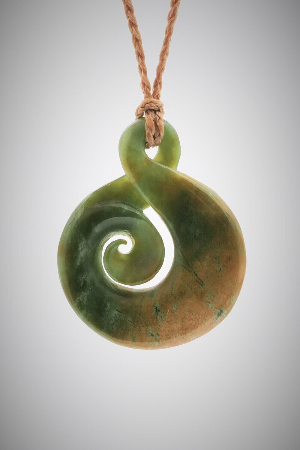 Moko Pounamu Single Pikorua with Koru NZ Genuine Hapopo Flower ...