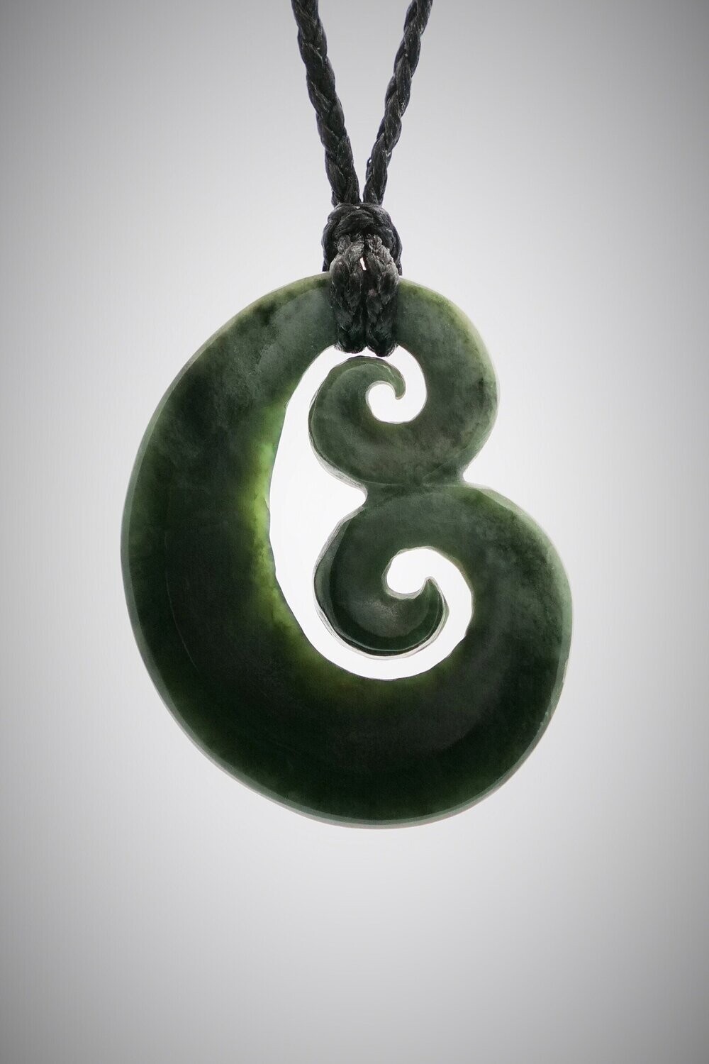 Moko Pounamu Contemporary Double Koru NZ Genuine Kawakawa Flower ...