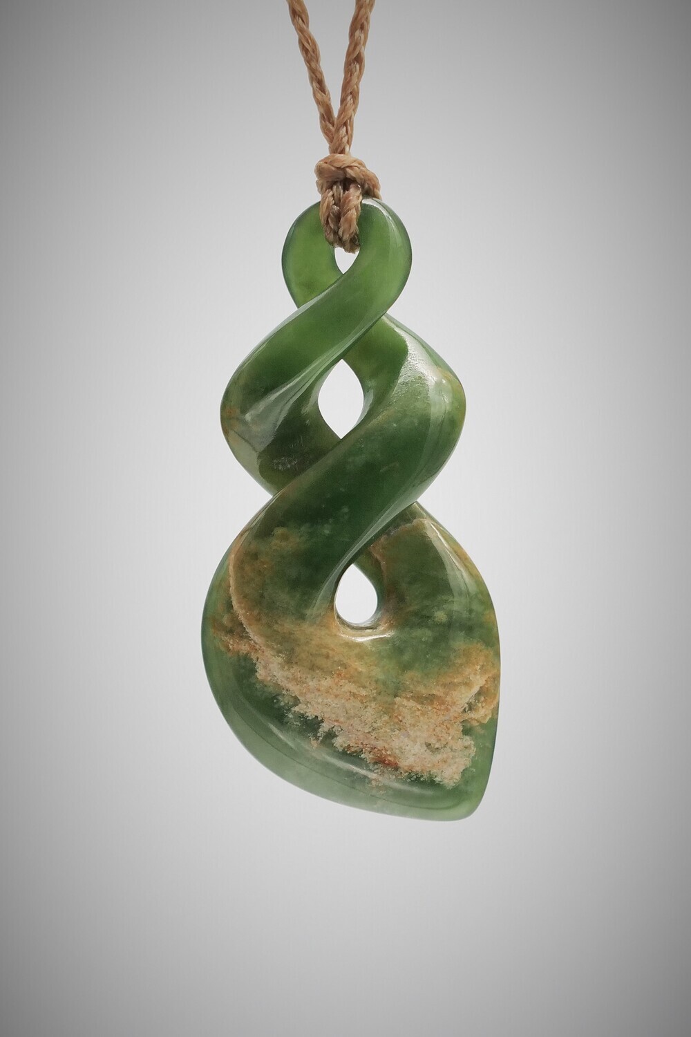 Moko Pounamu Double Pikorua NZ Genuine Kahurangi Flower Greenstone - Te ...