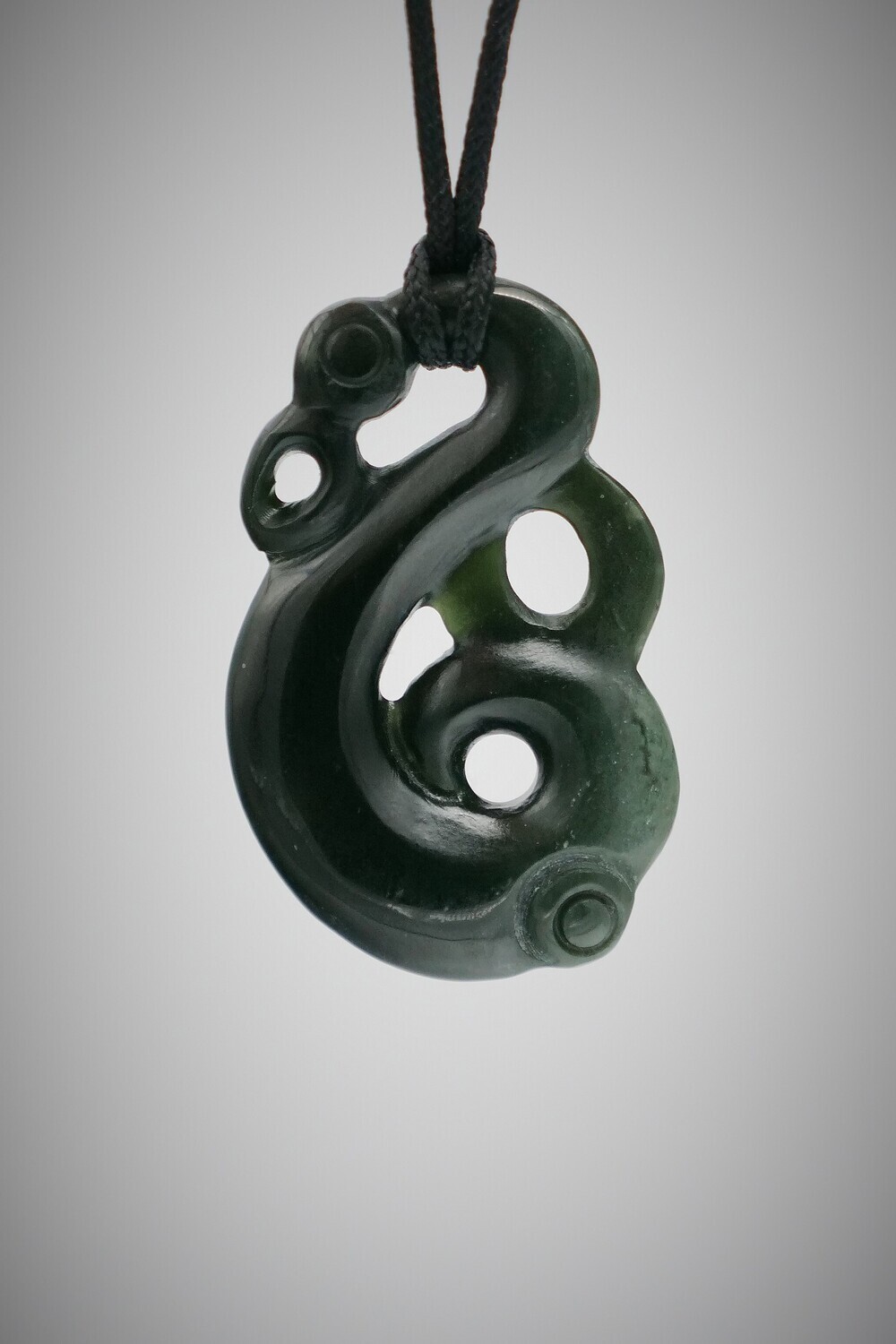 Moko Pounamu Manaia NZ Genuine Kawakawa Flower Greenstone - Otuawaea