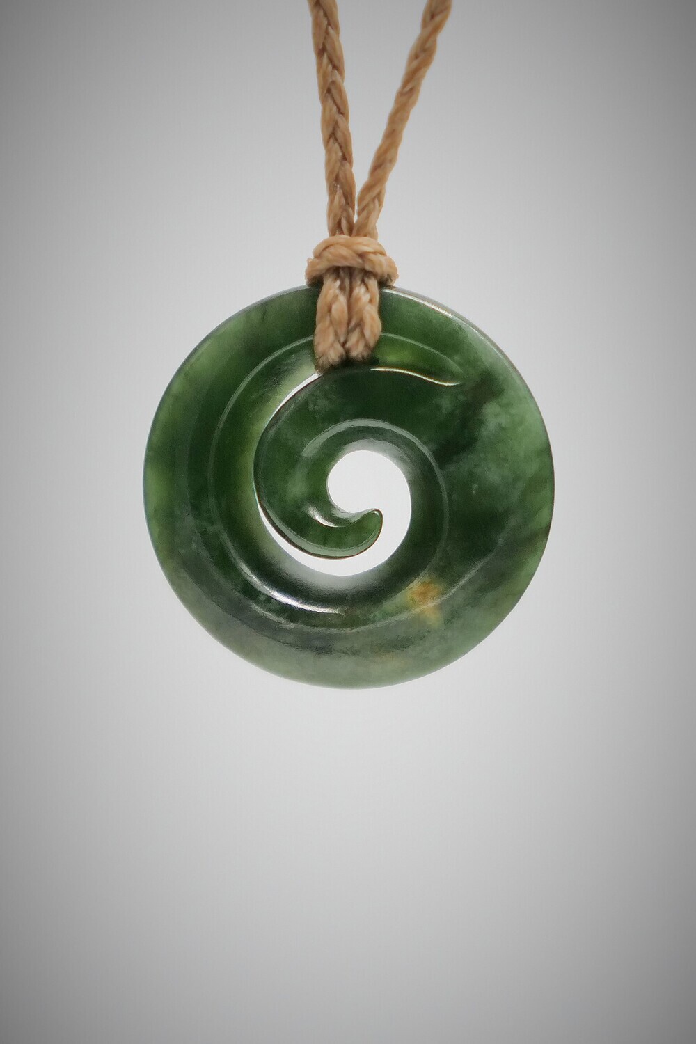 Moko Pounamu Koru NZ Genuine Marsden Flower Greenstone - Otamatea