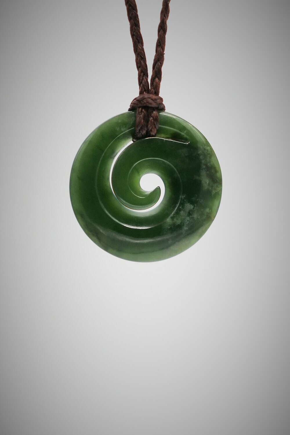 Moko Pounamu Koru NZ Genuine Kahurangi Flower Greenstone - Oromahoe