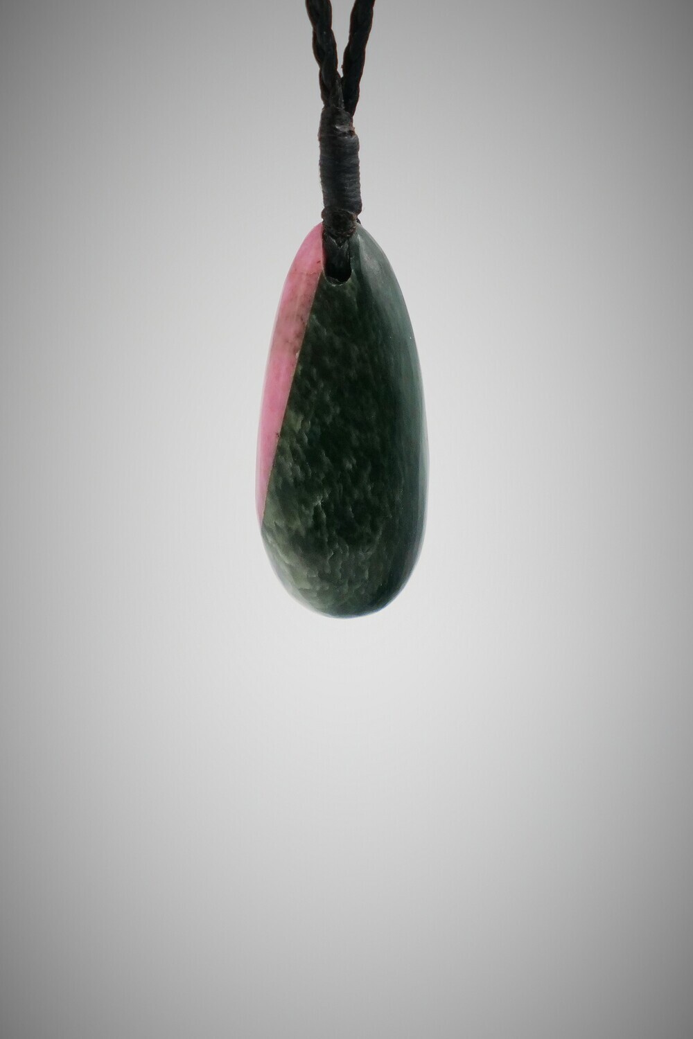 Moko Pounamu Roimata NZ Genuine Kawakawa Greenstone & Rhodonite - Taurangi