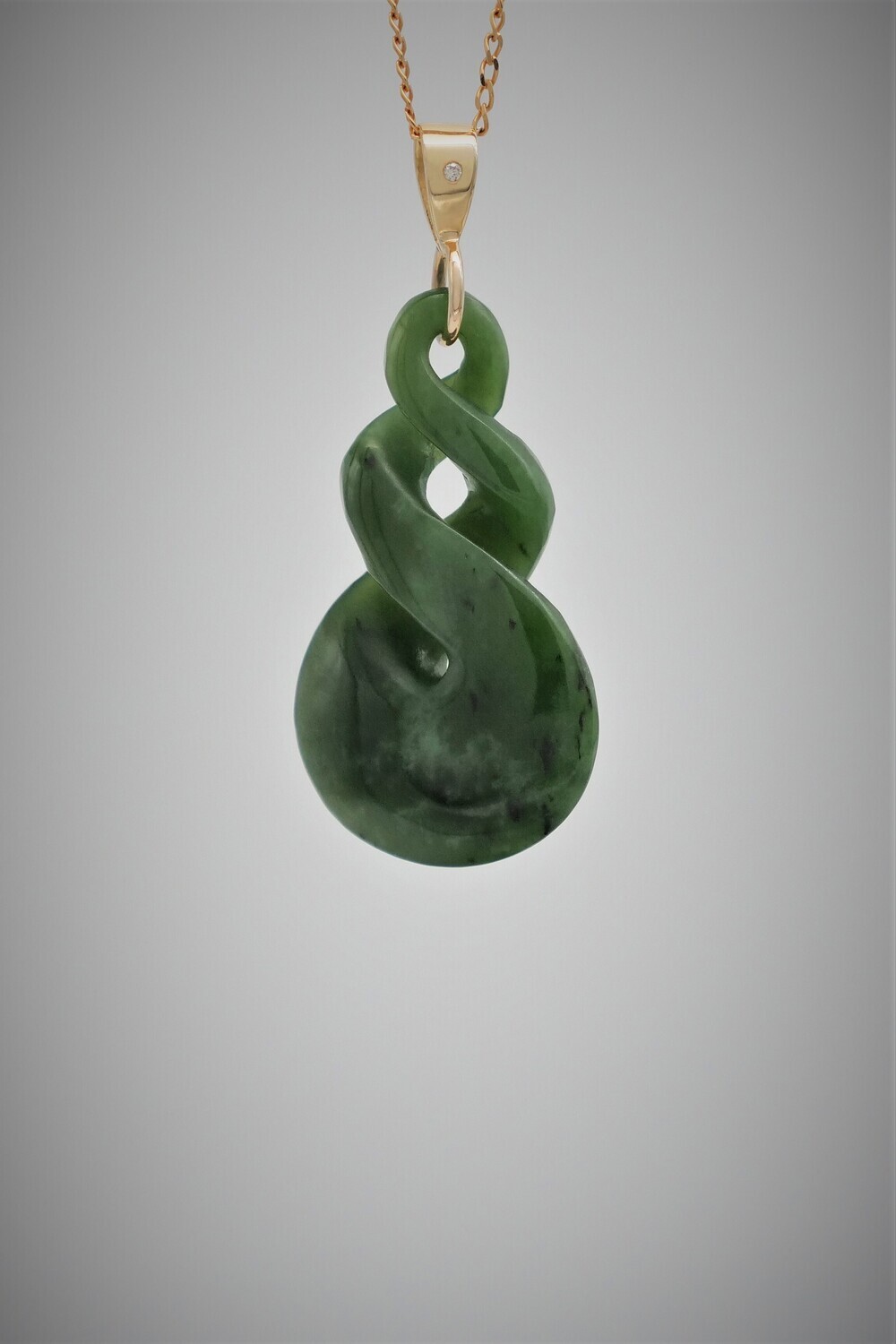 Moko Pounamu Double Pikorua (Twist) NZ Genuine Kahurangi Flower ...