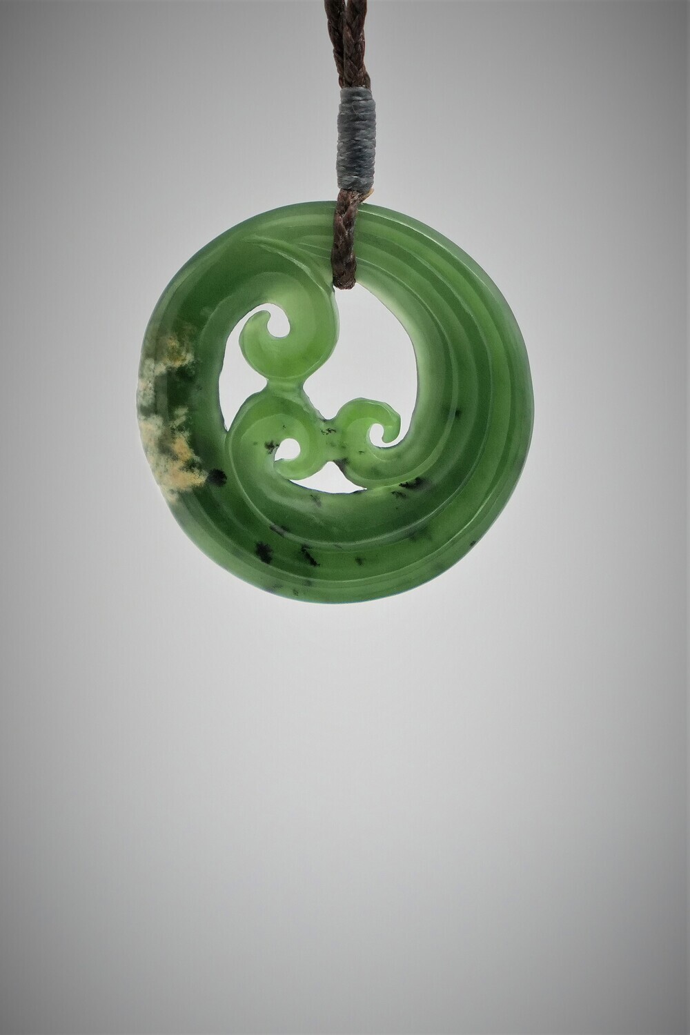 Moko Pounamu Contemporary Triple Koru NZ Genuine Kawakawa Flower ...