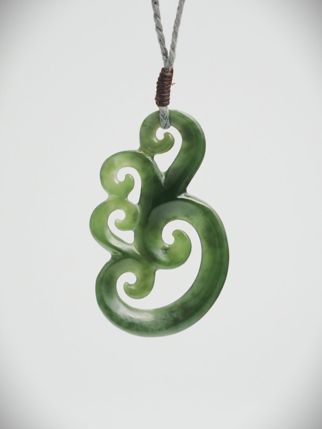 Moko Pounamu Contemporary Design NZ Genuine Kawakawa Greenstone - Te Waewae
