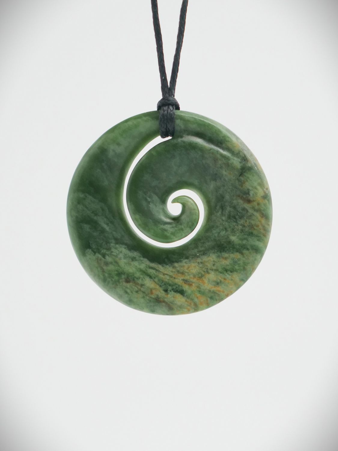 Moko Pounamu Closed Koru NZ Genuine Marsden Flower Greenstone - Manawaru