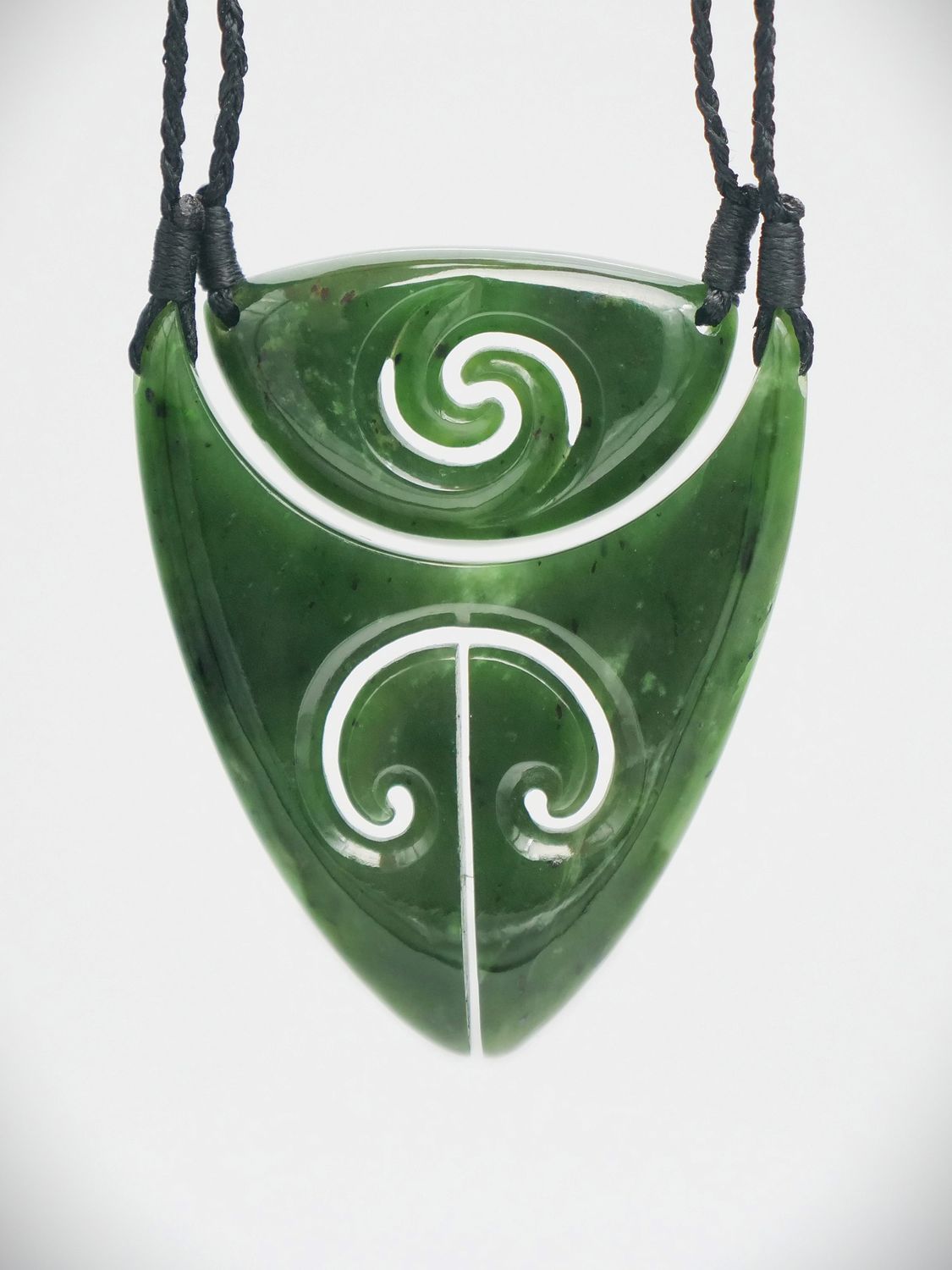 Moko Pounamu Contemporary Breastplate Pair NZ Genuine Kahotea ...