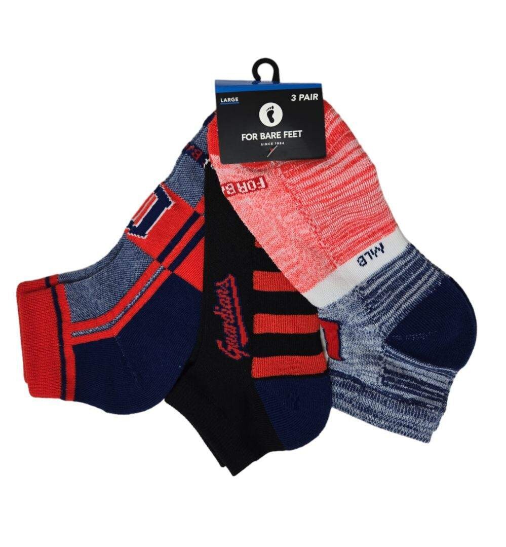 Cleveland Guardians Adult Stripe Stack Socks 3 Pack