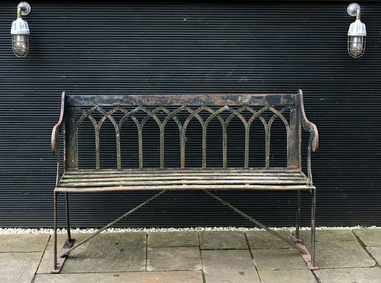 English Gothic Revival Style Garden Bench