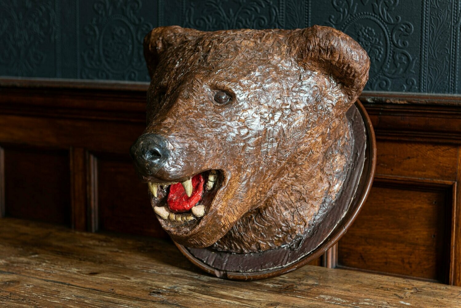 French Papier Mache Bear Head (Aka Boris)
