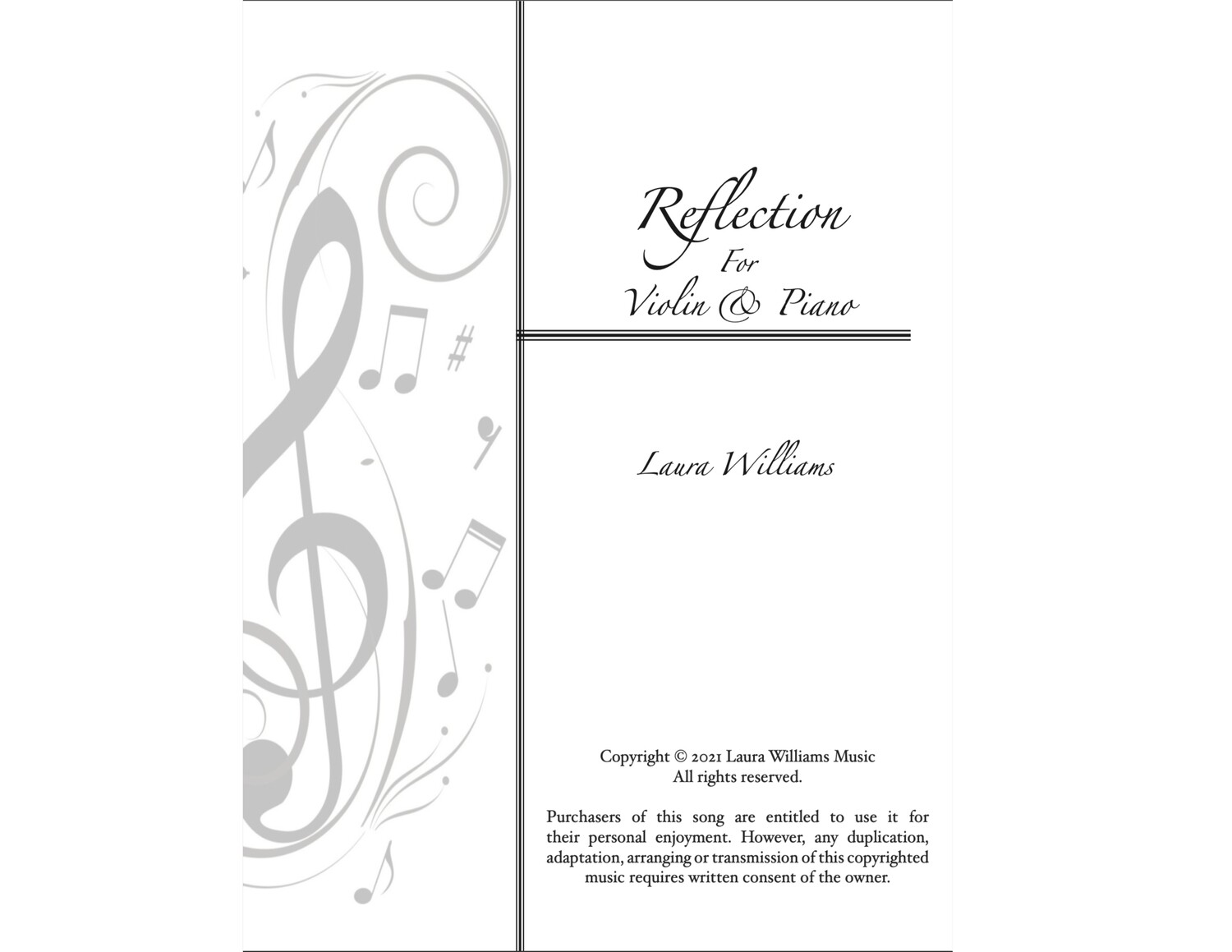 Reflection (Sheet Music) | Laura Williams Music