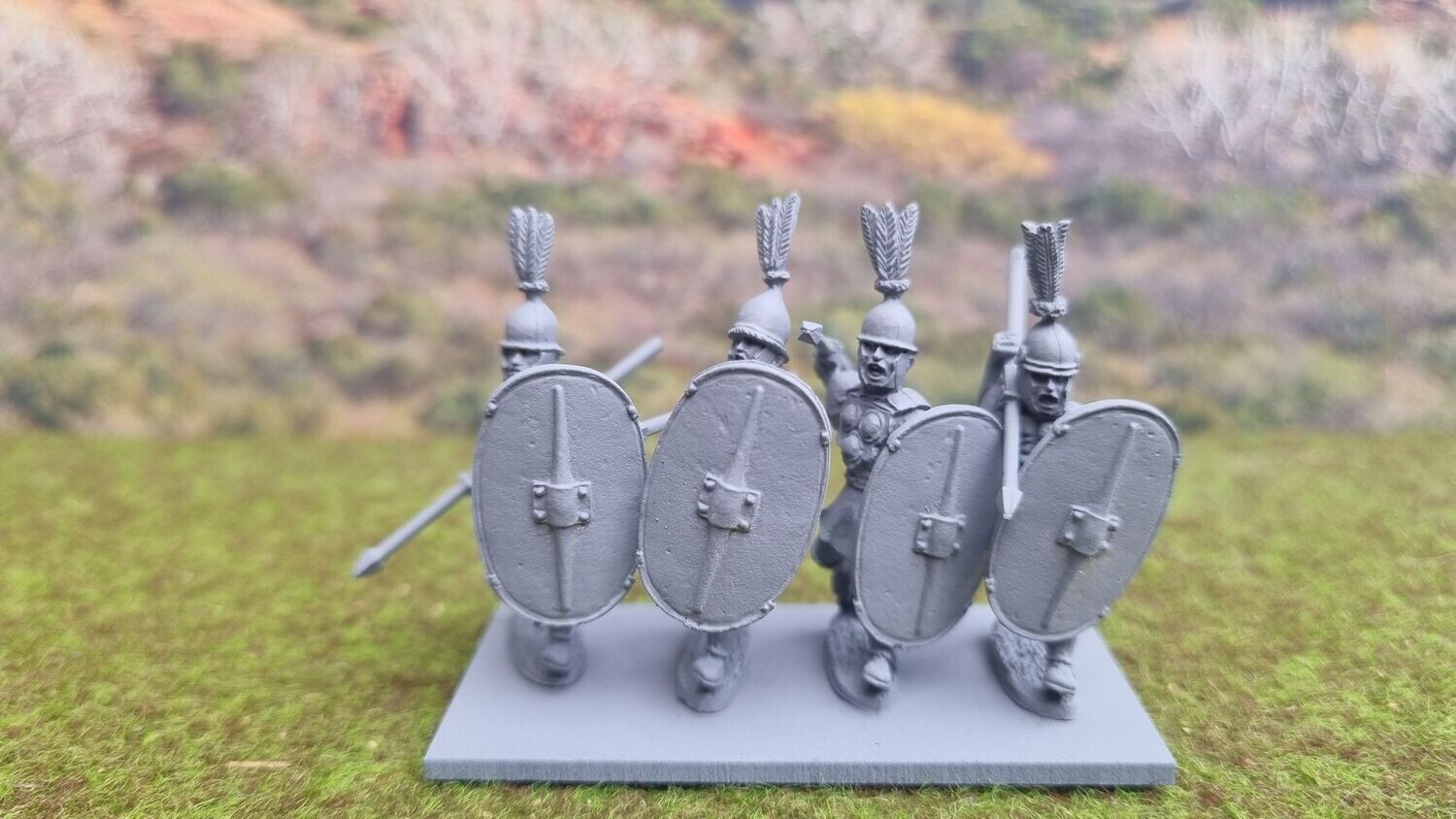 AL11 Allied infantry advancing with Roman helmets