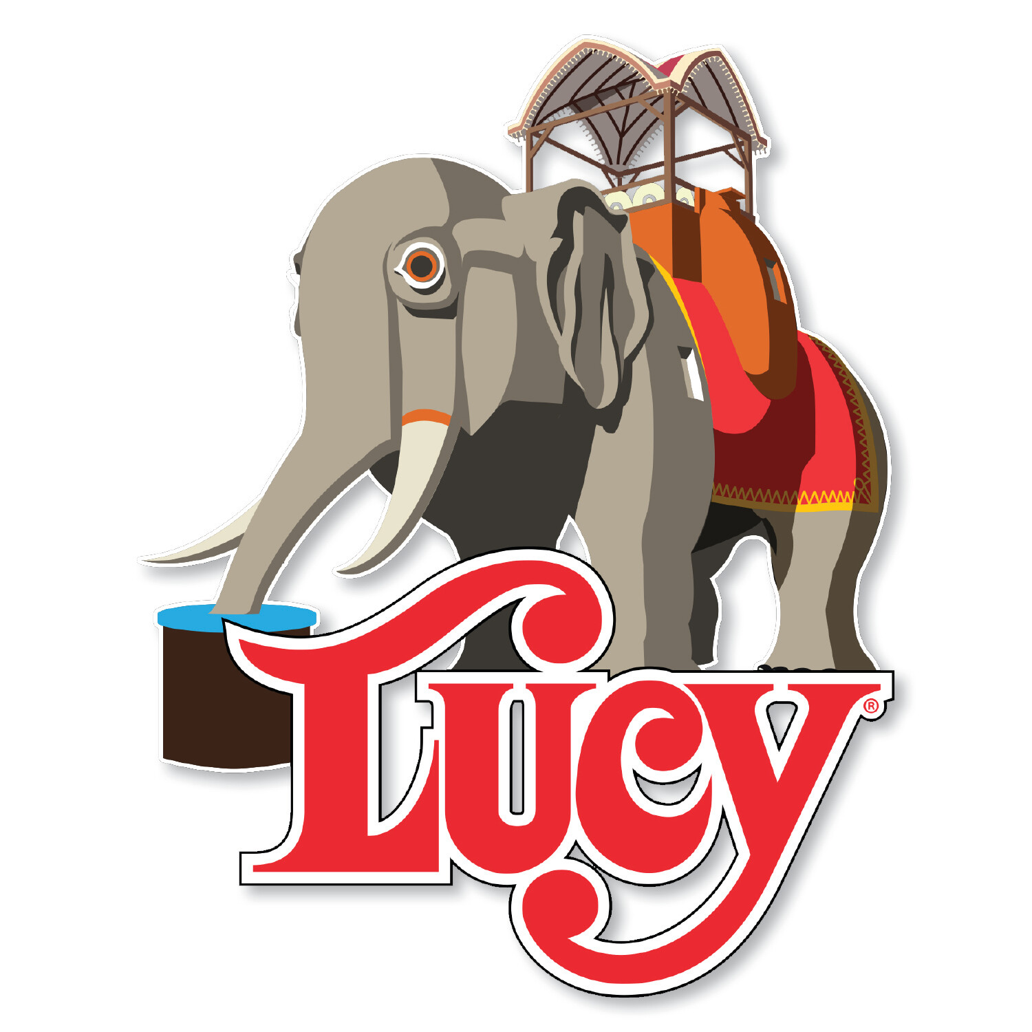 Lucy the Elephant Diecut Logo Sticker - Online Store - Lucy The Elephant