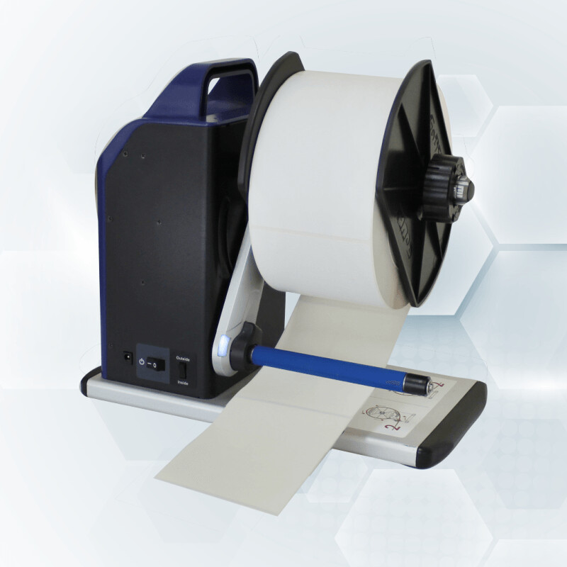 GoDEX T10 rewinder - 120mm wide / 200mm capacity