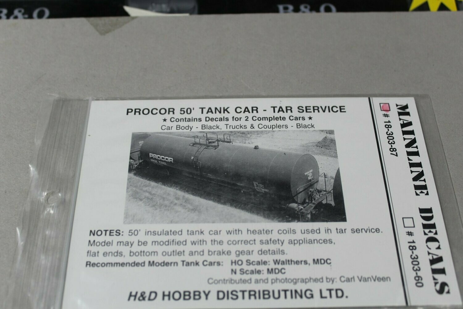 PROCOR 50; TANK CAR HO DECAL SET