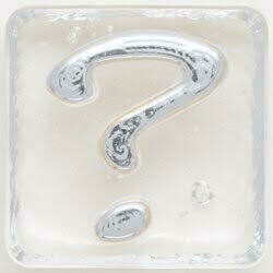 2.5" Hand Painted Glass Question Mark - Platinum