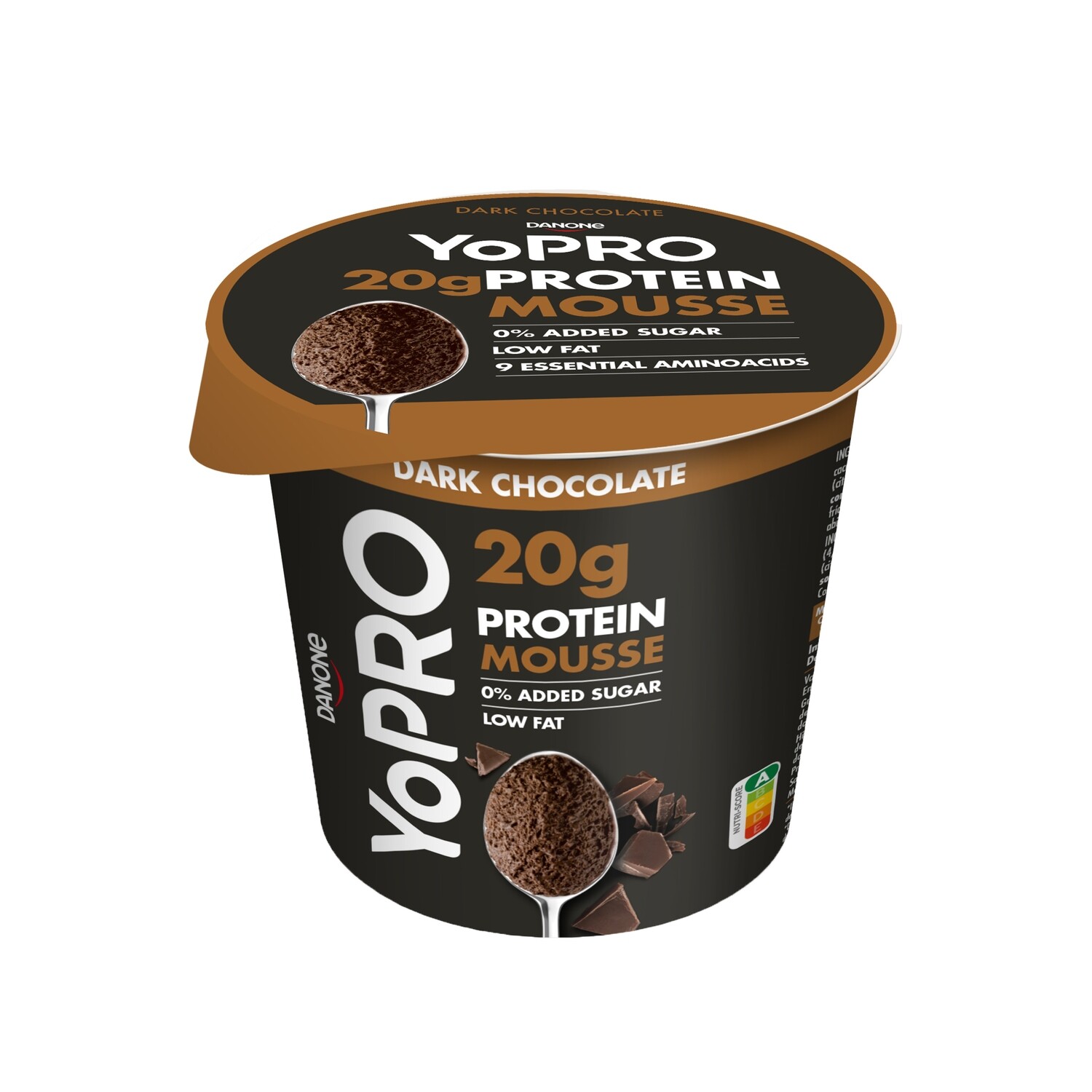 Mousse con proteínas 20 g. YOPRO chocolate negro 200 g.